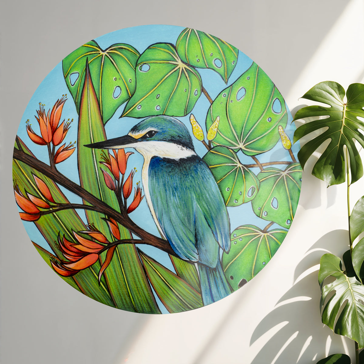 Kōtare Flax Kawakawa wall decal - Verity Pattison – YDS STUDIO