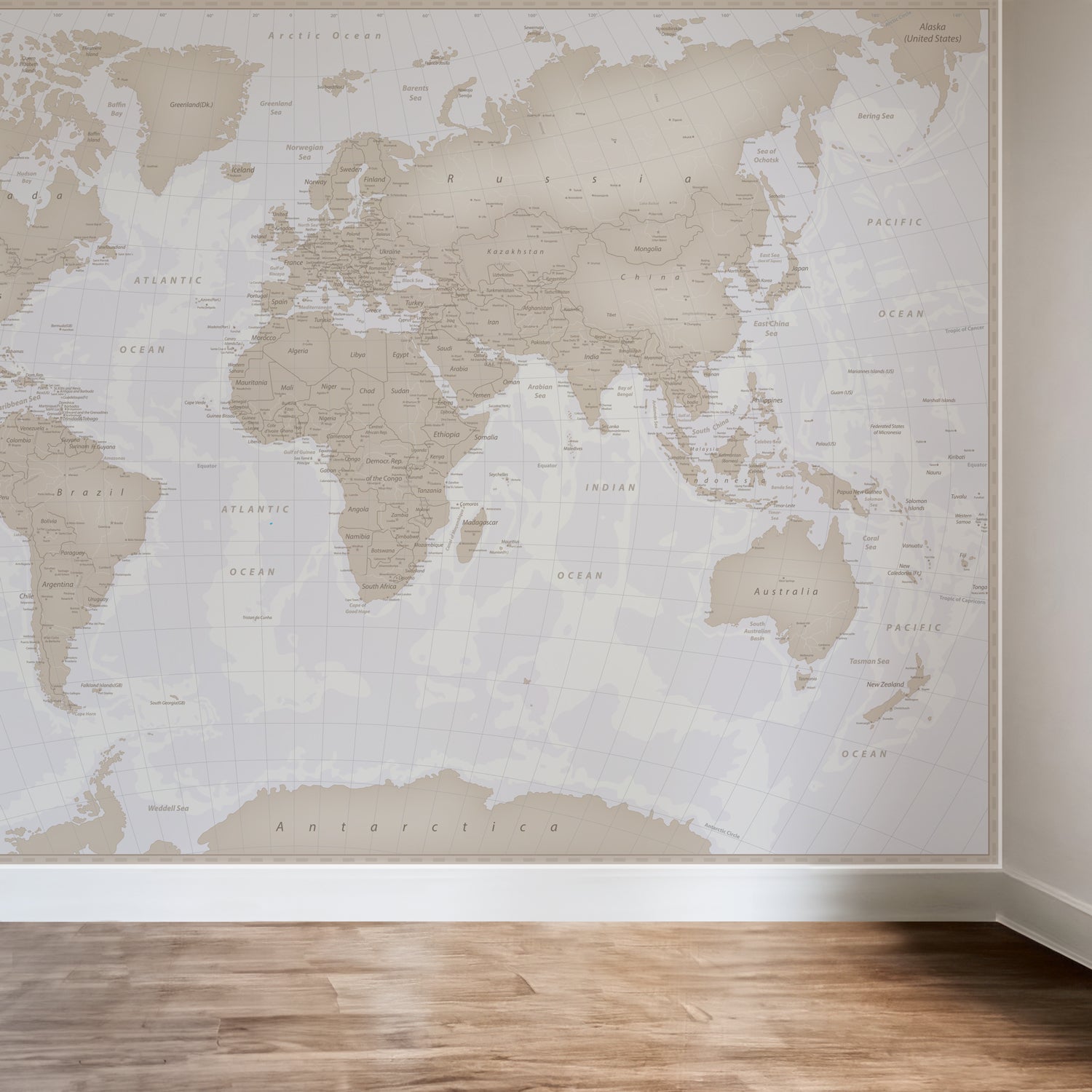 Neutral Tones World Map – YDS STUDIO