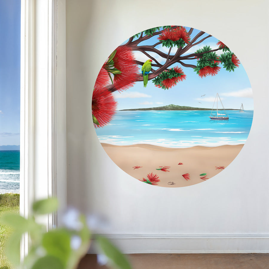 Rangitoto Island wall decal | Sophie Blokker x YDS Studio