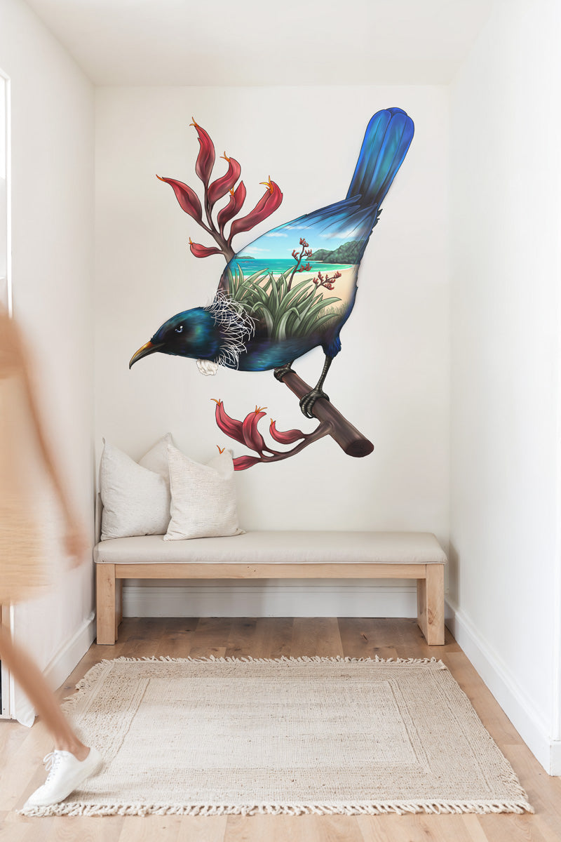 Tūī Two Birds Eye View wall decal | Sophie Blokker x YDS Studio