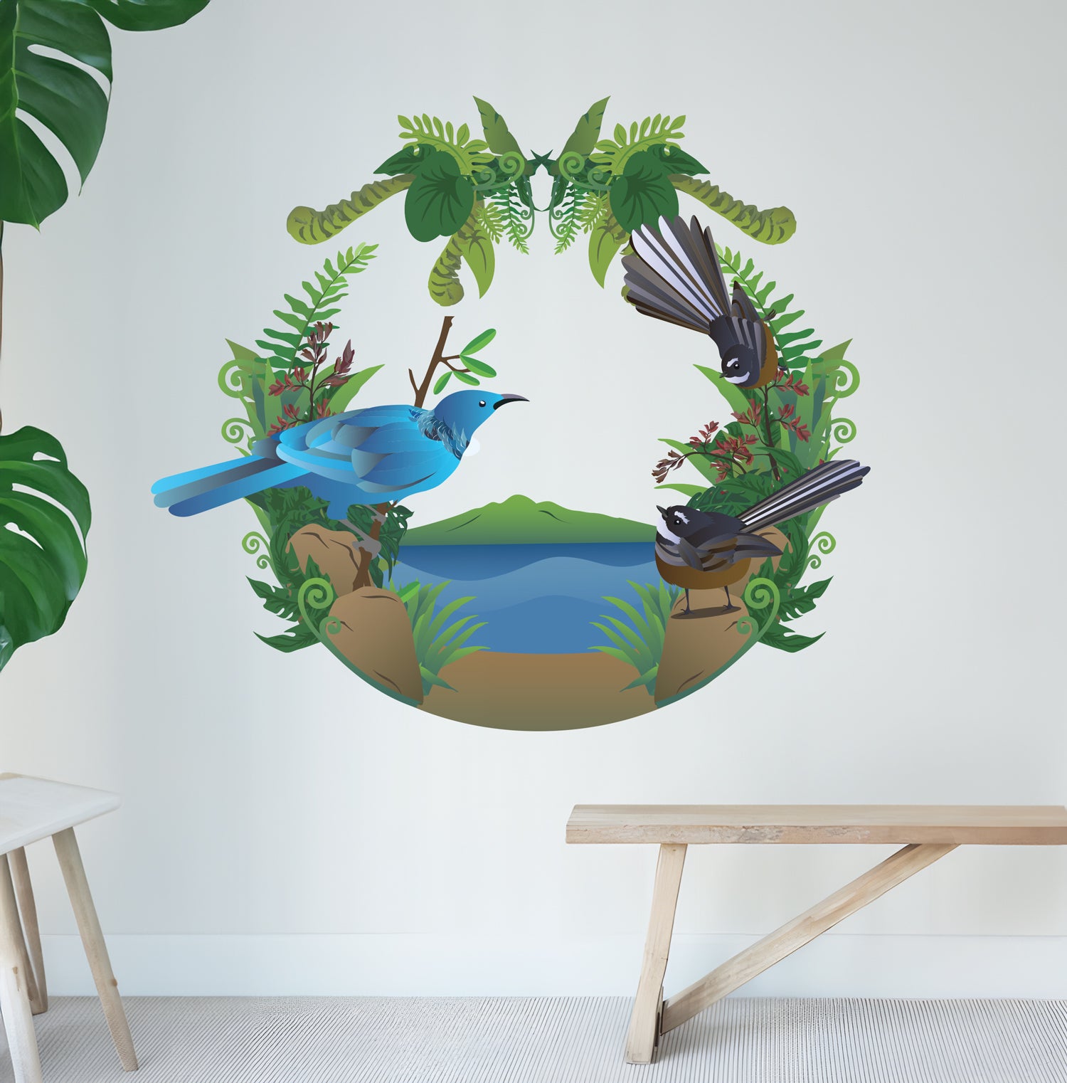 Tui & Fantail Rangitoto Wall Decal – YDS STUDIO