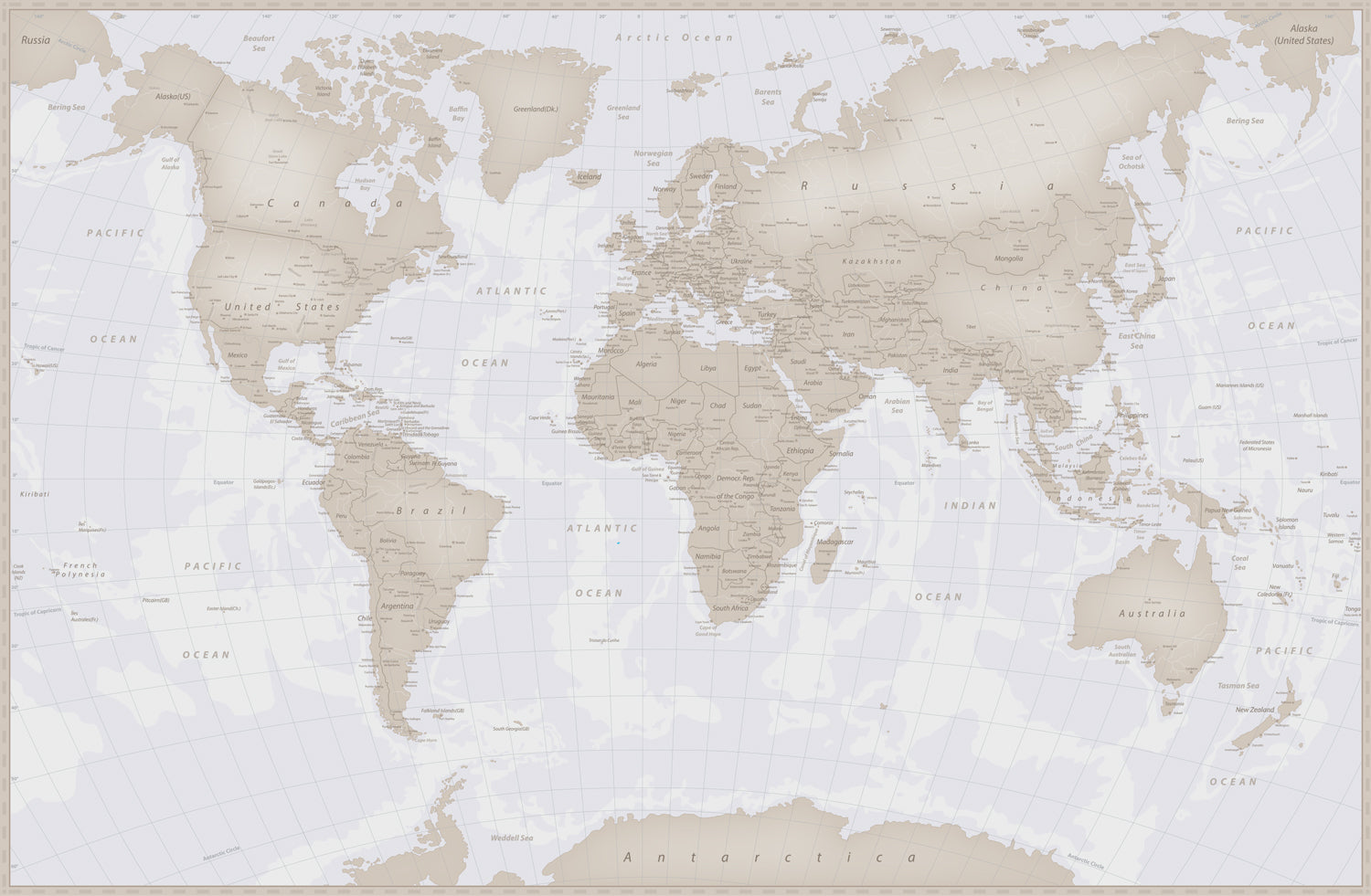 Neutral Tones World Map – YDS STUDIO