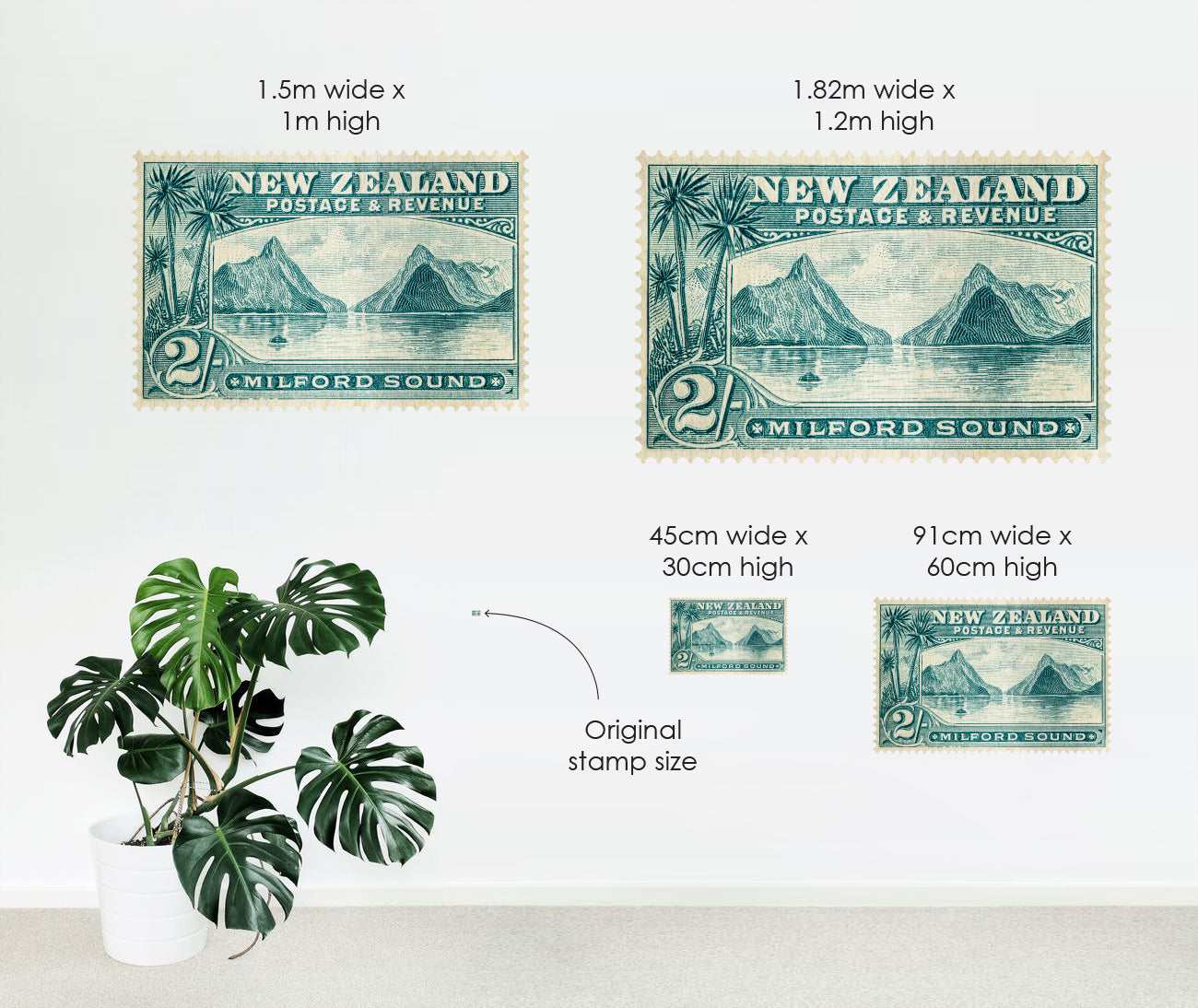 1898 Milford Sound Stamp wall decal – YDS STUDIO