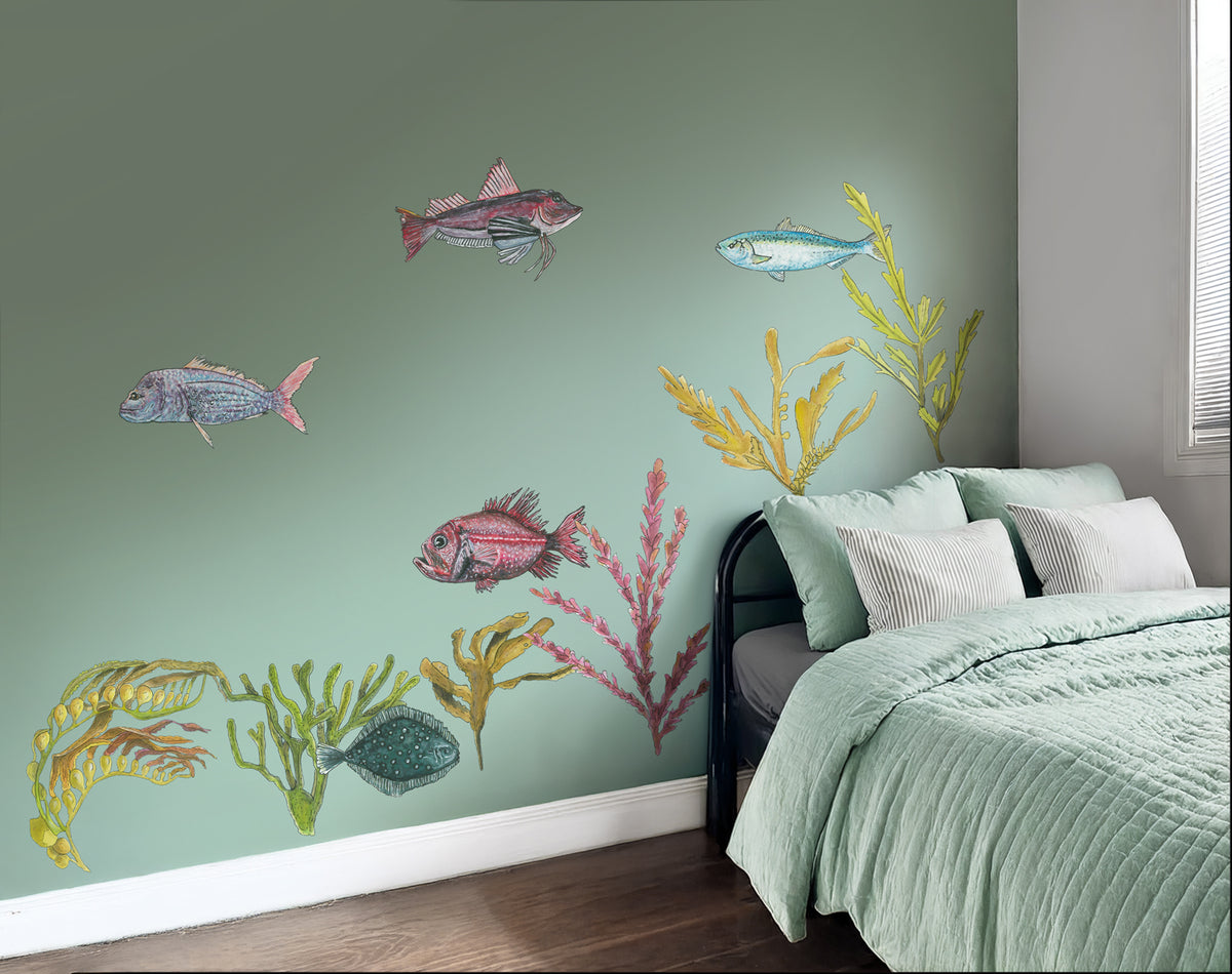 NZ Seaweed and Native Fish wall decal – YDS STUDIO