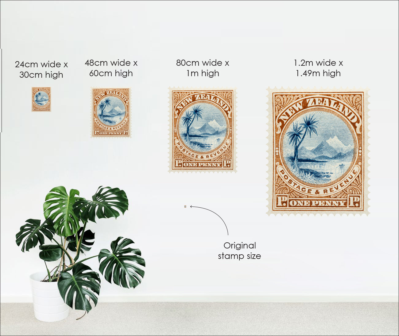 1898 NZ One Penny stamp wall decal – YDS STUDIO