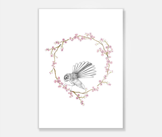 Fantail wreath Art Print – YDS STUDIO