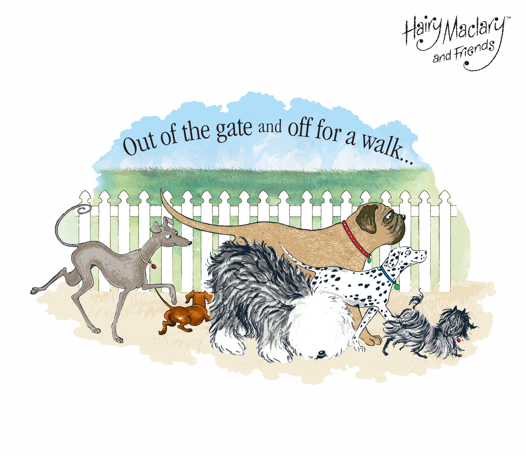 Hairy Maclary "Out of the gate and off for a walk" Wall Decal – YDS STUDIO