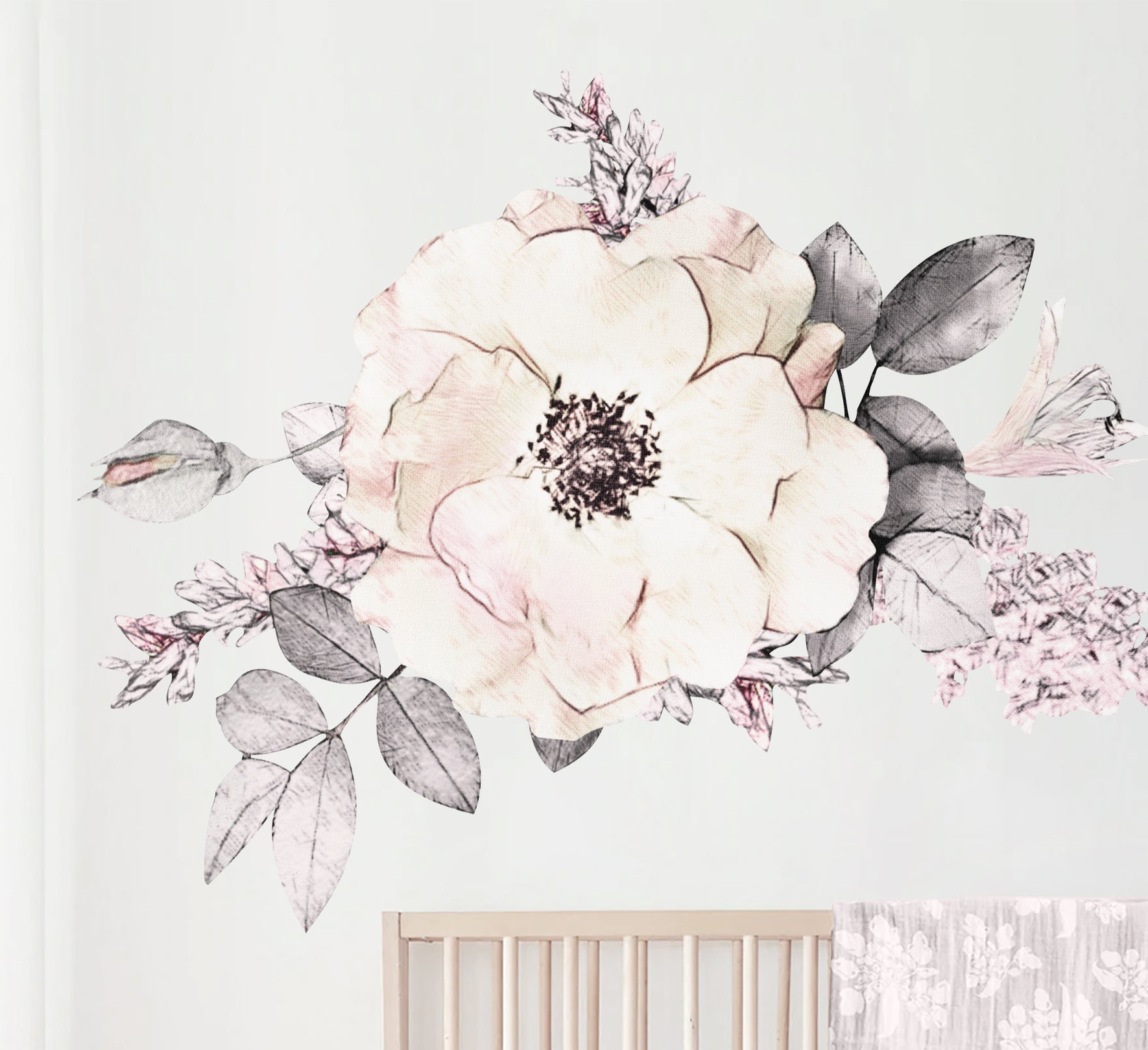 Soft Rose Bouquet Wall Decal – YDS STUDIO