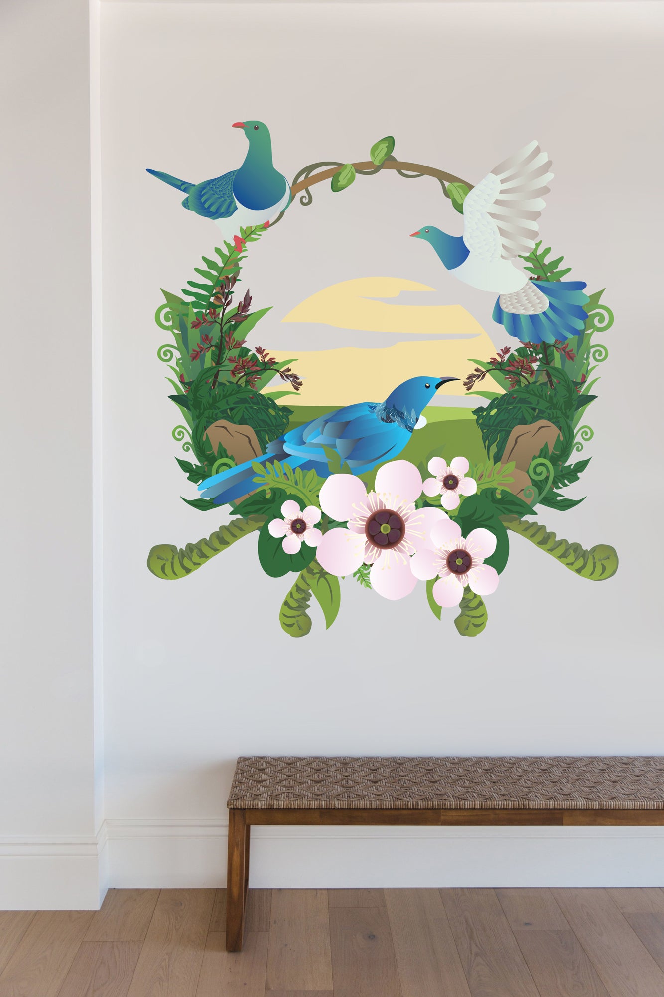 Tui & Kereru Sunset Wall Decal – YDS STUDIO