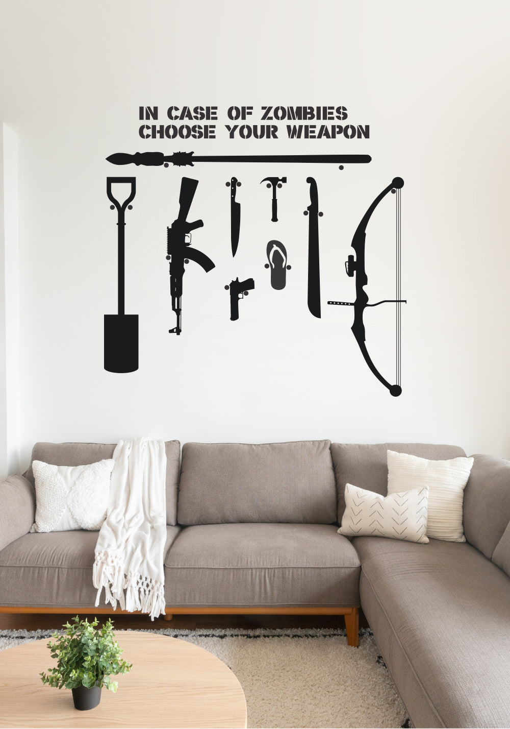 IN CASE OF ZOMBIES Wall Decal – Your Decal Shop