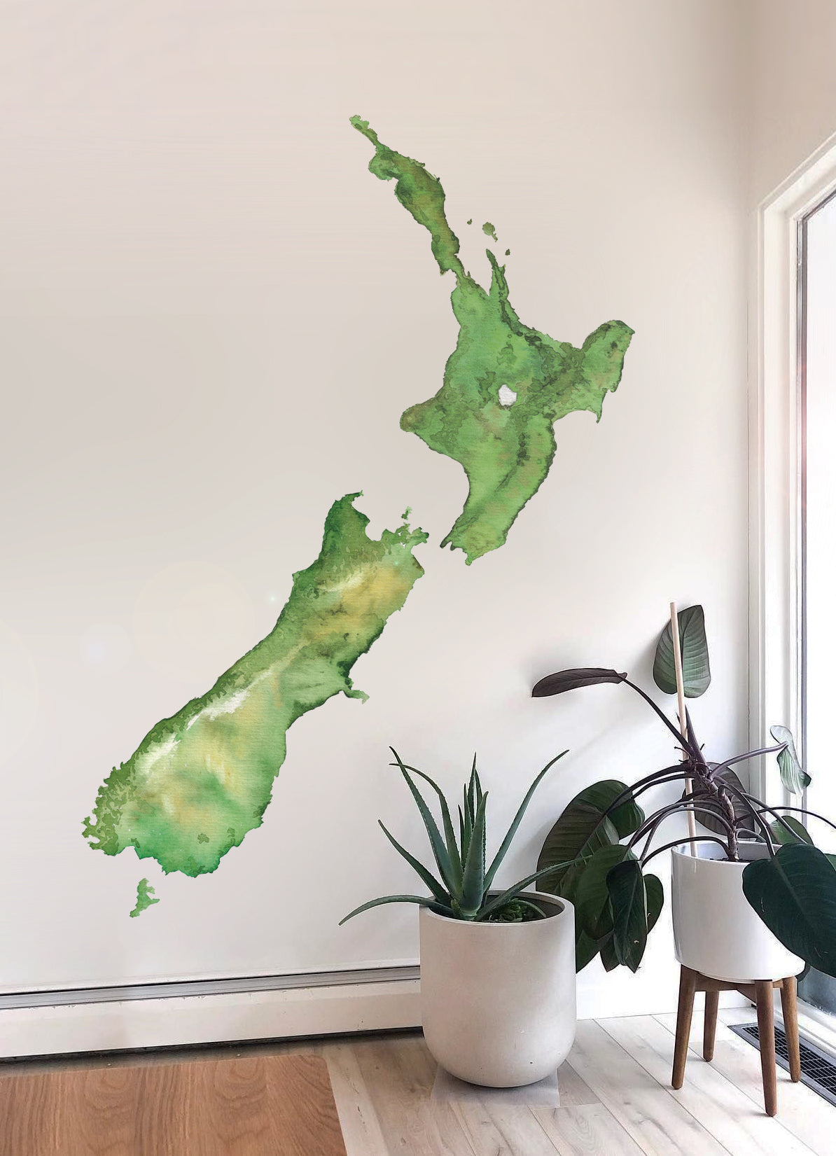 Watercolour NZ Map wall decal – YDS STUDIO